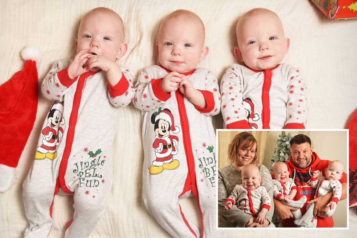 Extremely rare identical triplets get ready to celebrate their first ...